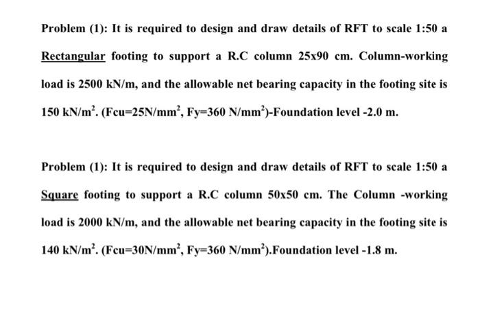 Solved Problem (1): It is required to design and draw | Chegg.com