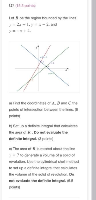 Solved Q7 (15.5 points) Let R be the region bounded by the | Chegg.com
