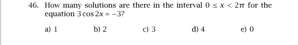 Solved How many solutions are there in the interval 0≤x