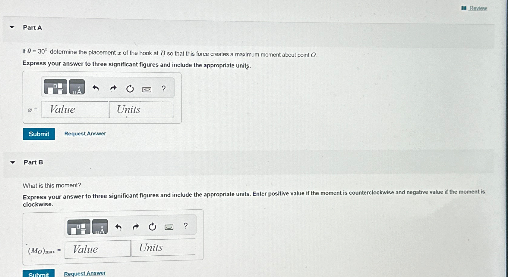 Solved Review\\nPart A\\nIf \\\\theta =30\\\\deg determine | Chegg.com