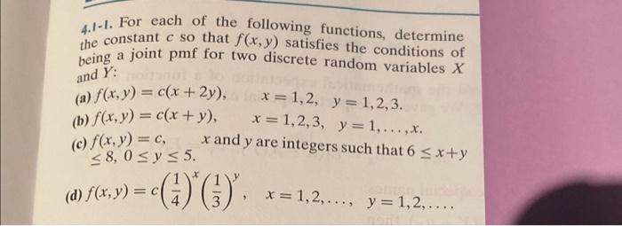 Solved 4.1-1. For each of the following functions, determine | Chegg.com