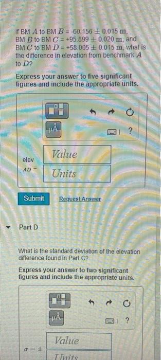 Solved A line of levels was run from benchmarks A to B B to | Chegg.com