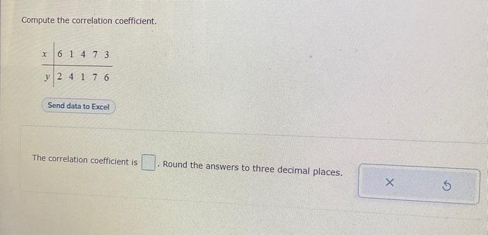 Compute the correlation coefficient. | Chegg.com