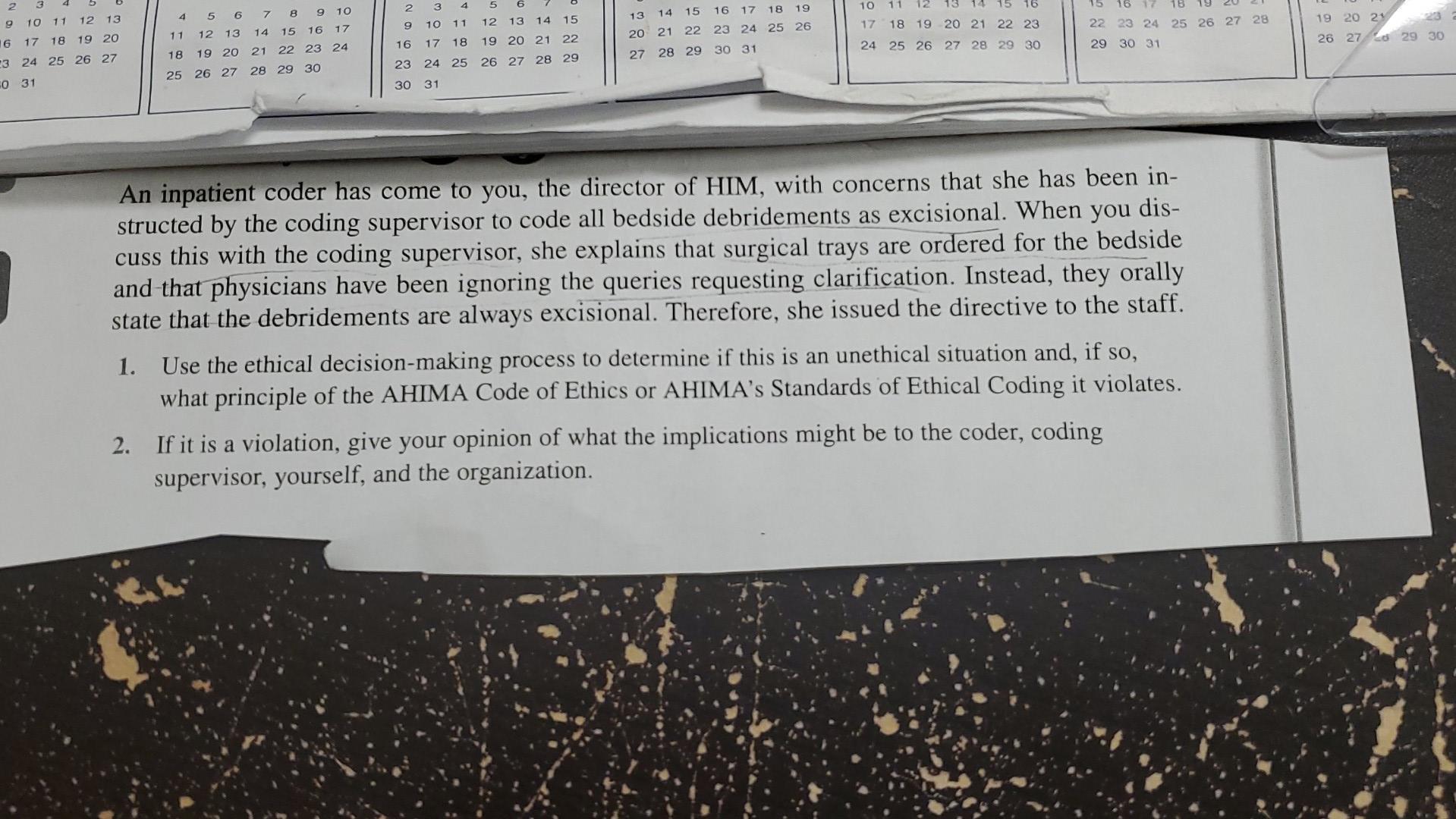 Solved An inpatient coder has come to you, the director of | Chegg.com