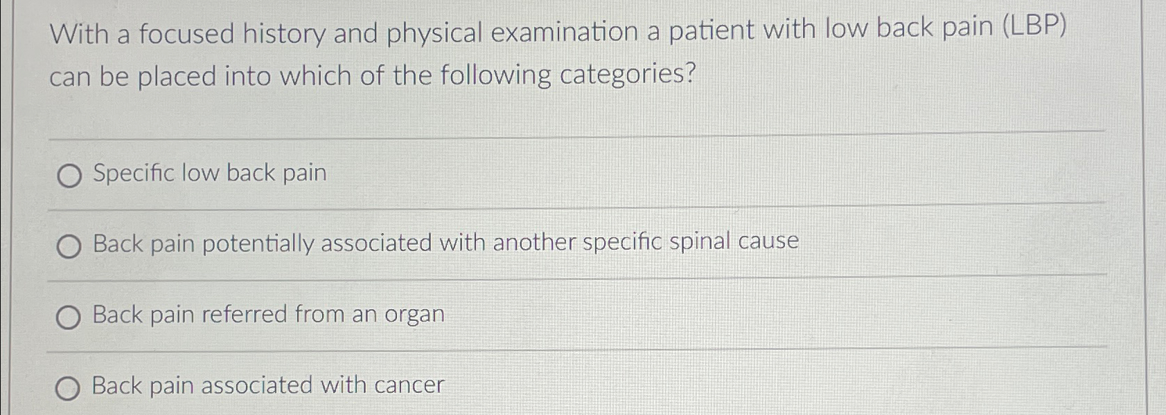 Solved With a focused history and physical examination a | Chegg.com