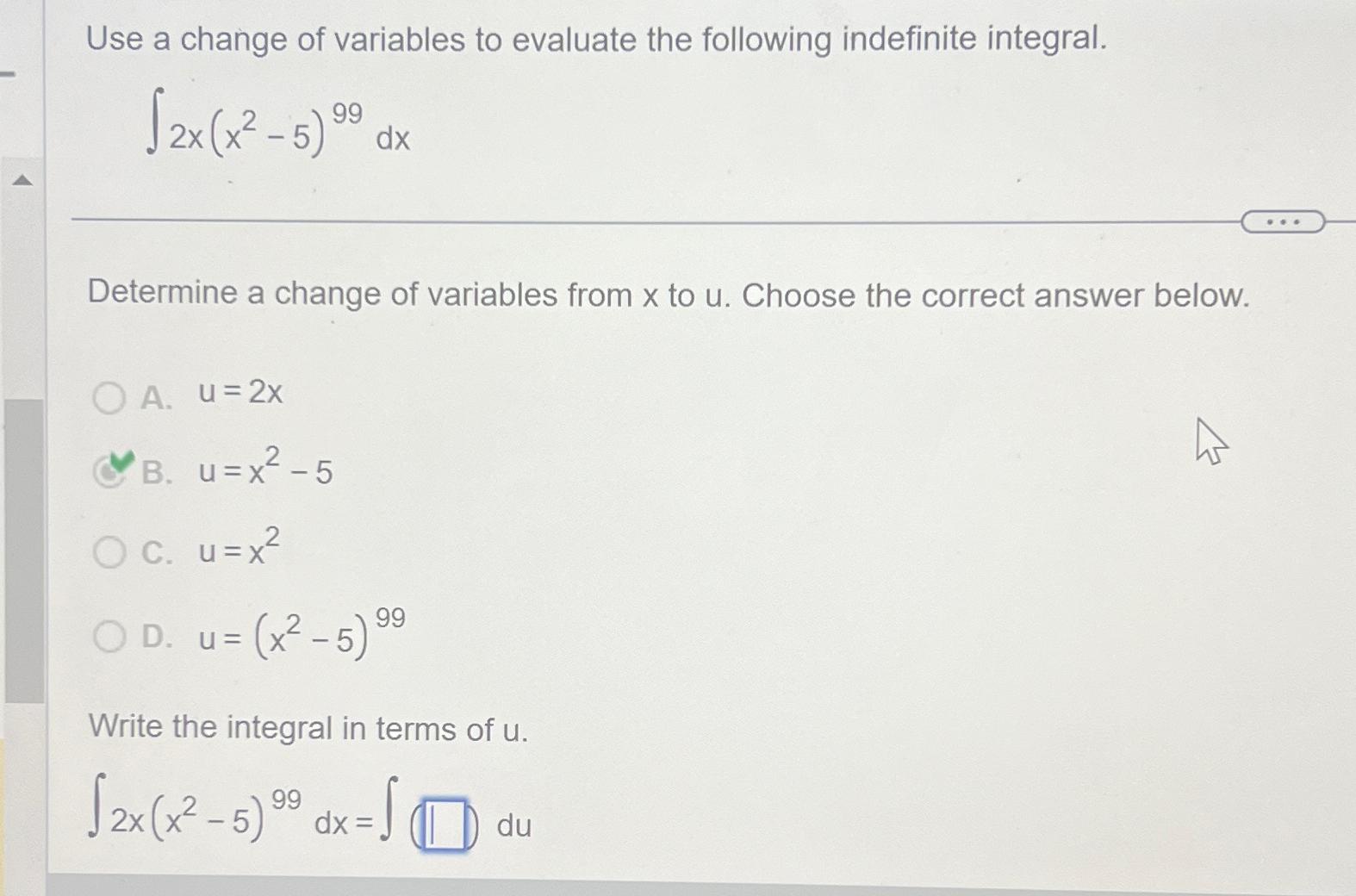 Solved Use a change of variables to evaluate the following | Chegg.com