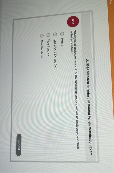 Solved 3 ﻿AMUL 508A Standard for Industrial Control Panels | Chegg.com