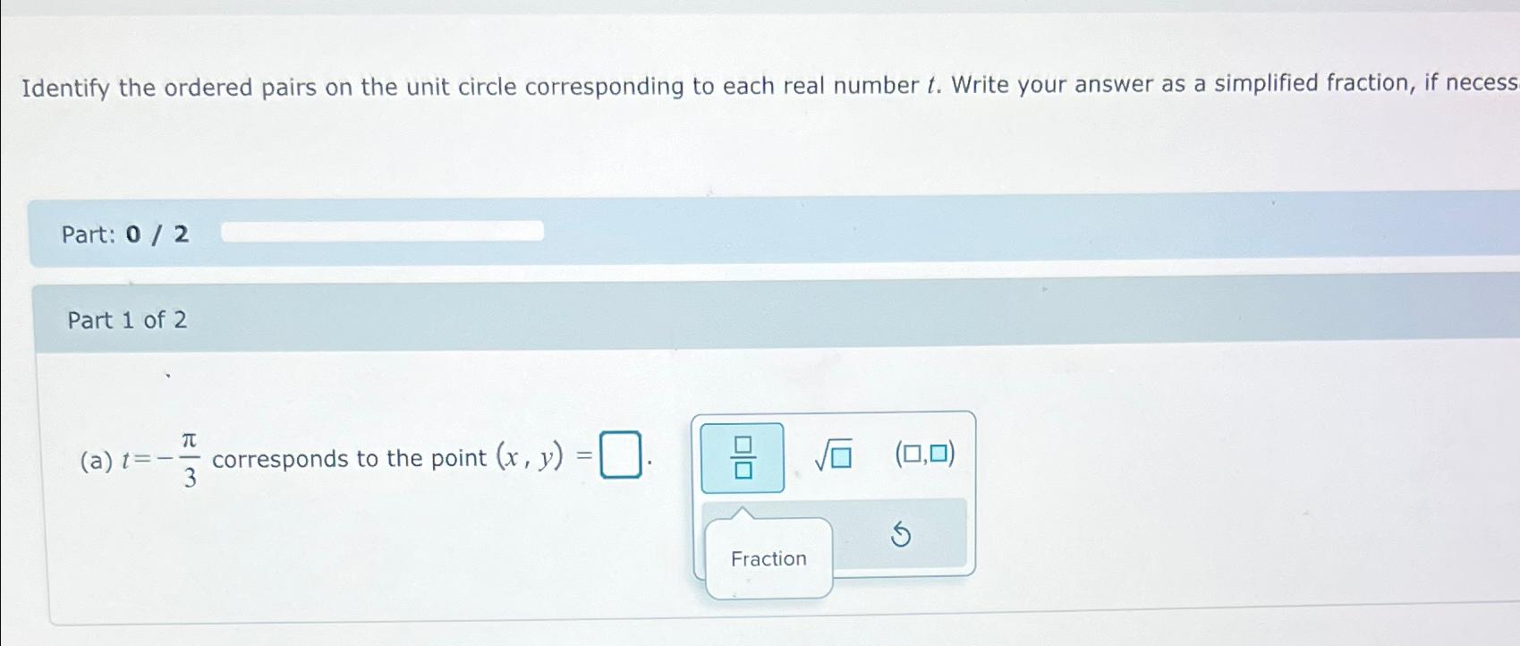 Solved Identify the ordered pairs on the unit circle | Chegg.com