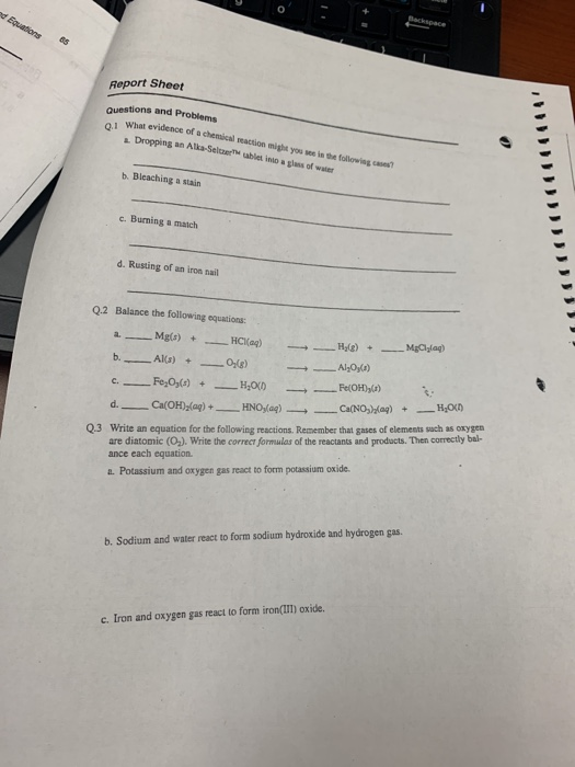Solved Report Sheet Date Name Team Section Instructor | Chegg.com
