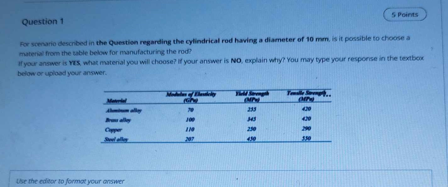 Solved Question 1For scenario described in the Question | Chegg.com