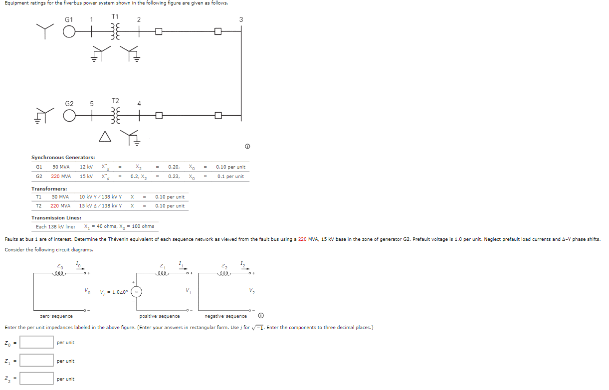 Solved Equipment ratings for the five-bus power system shown | Chegg.com