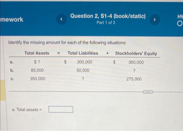 Solved Identify the missing amount for each of the following | Chegg.com