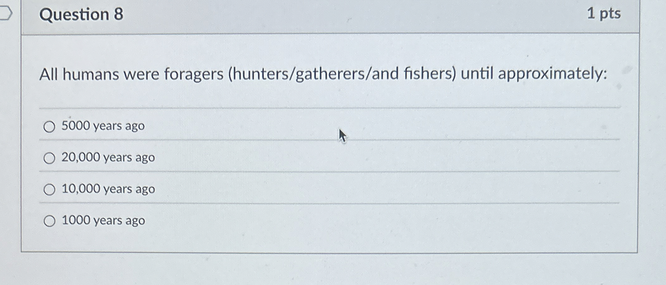 Solved Question 81 ﻿ptsAll humans were foragers | Chegg.com