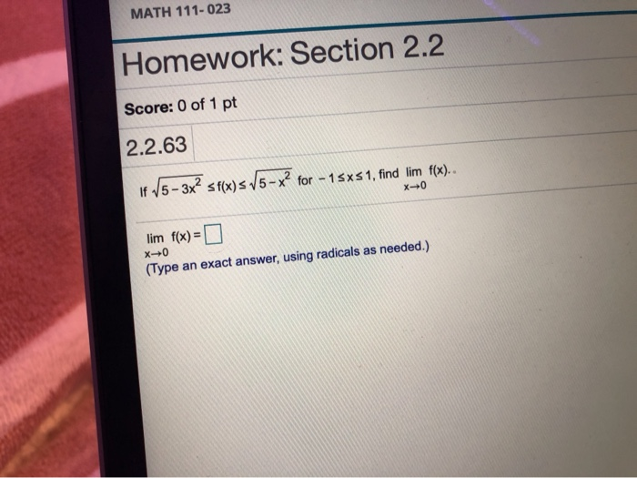 Solved MATH 111-023 DOHO Homework: Section 2.2 Score: 0 of 1 | Chegg.com Solved MATH 111-023 DOHO Homework: Section 2.2 Score: 0 of 1 | Chegg.com