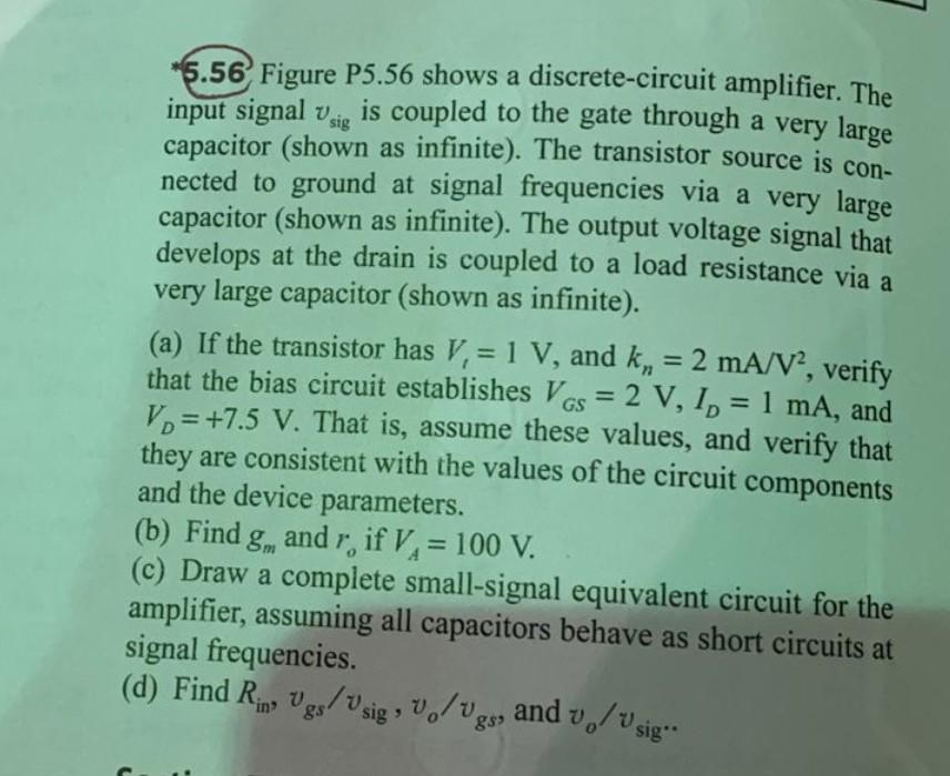 Solved Figure P5.56*.56 Figure P5.56 shows a | Chegg.com