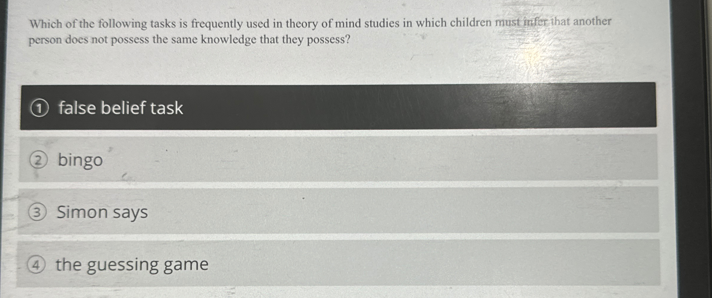 Solved Which of the following tasks is frequently used in | Chegg.com