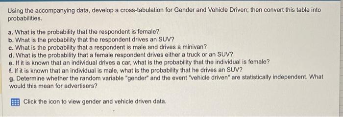 Solved Using the accompanying data, develop a | Chegg.com