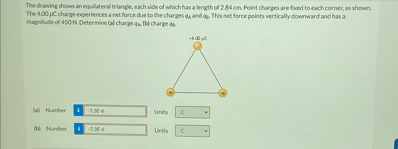 Solved The drawing shows an equilateral triangle, each side | Chegg.com