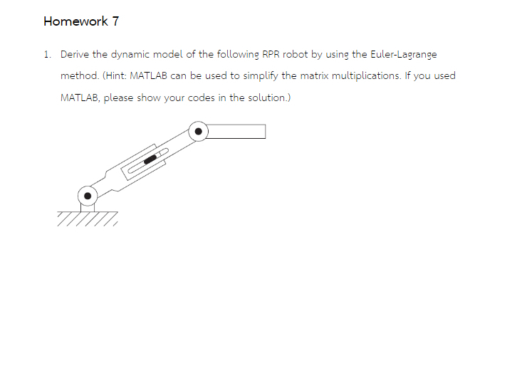 Solved Derive the dynamic model of the following RPR robot | Chegg.com