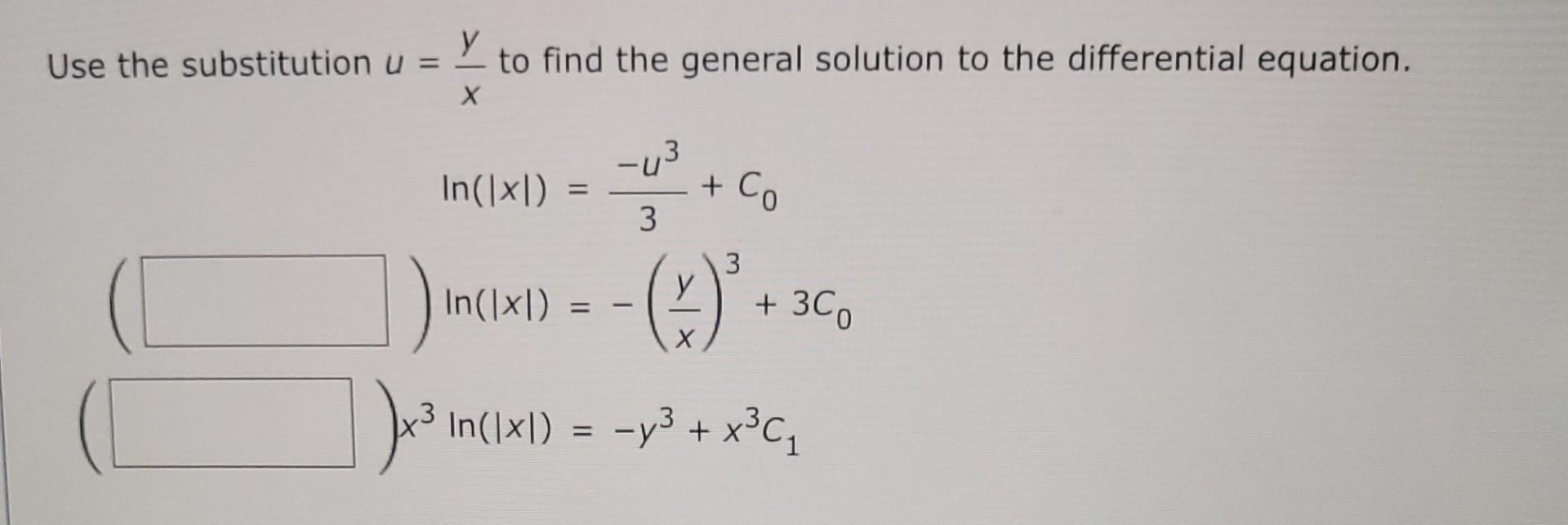 Solved Use the substitution u=xy to find the general | Chegg.com