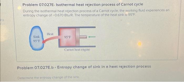 Solved Problem 07.027E- Isothermal heat rejection process of | Chegg.com