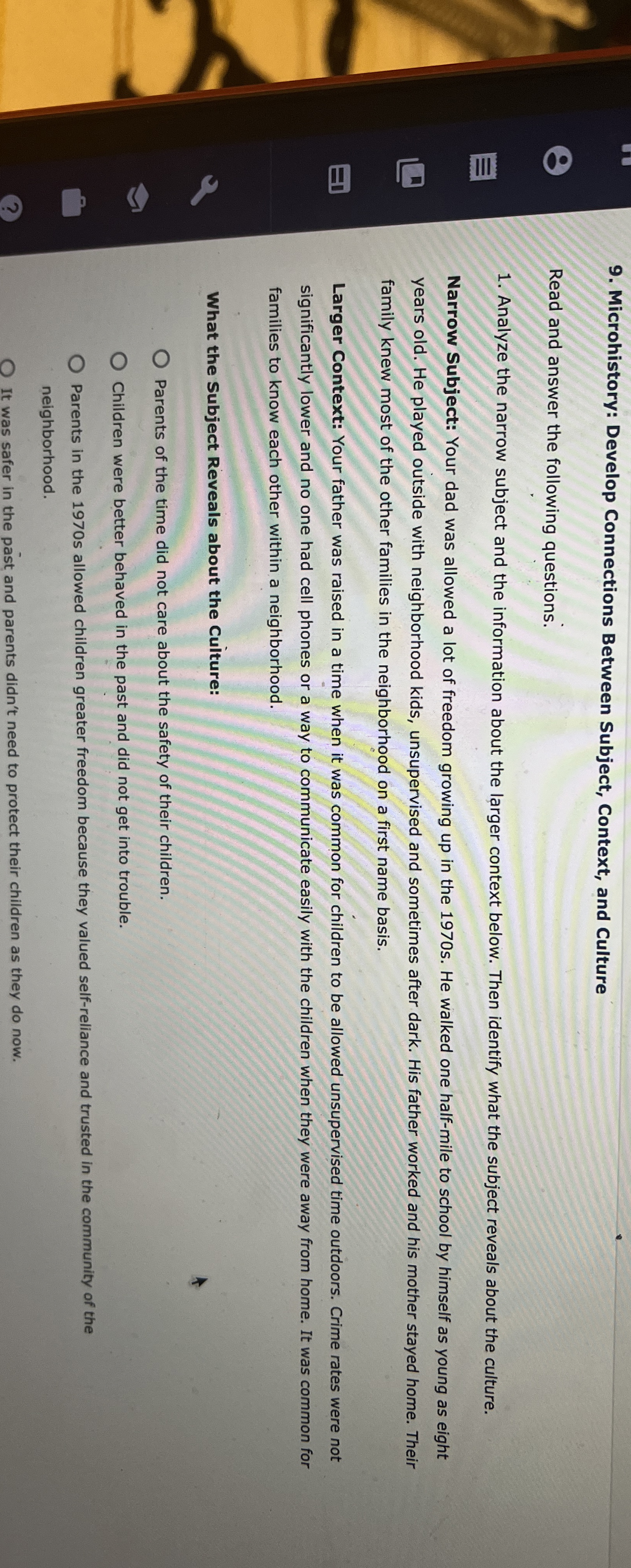 Solved Microhistory: Develop Connections Between Subject, | Chegg.com