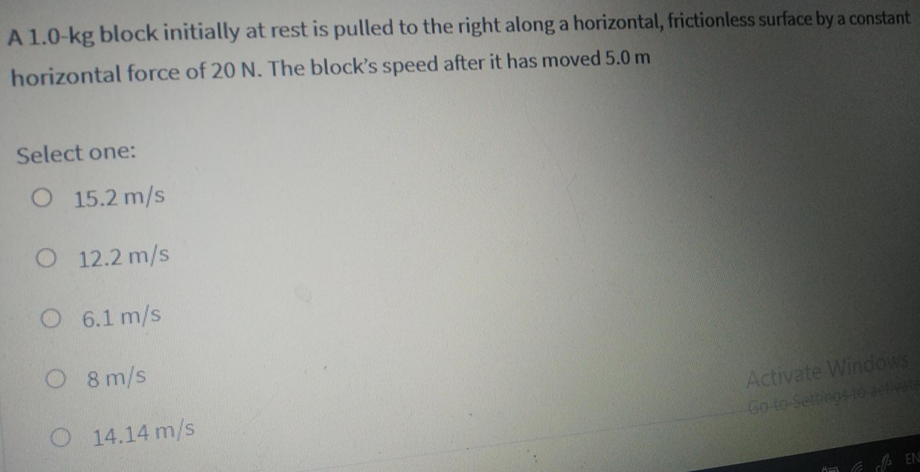 Solved A 1.0-kg block initially at rest is pulled to the | Chegg.com