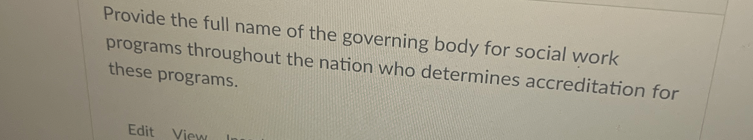 Solved Provide the full name of the governing body for | Chegg.com