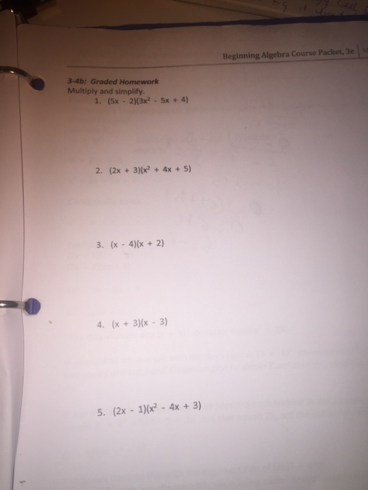 Solved Beginning Algebra Course Packet, 3e 3-4b: Graded | Chegg.com
