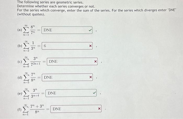 Solved The following series are geometric series. Determine | Chegg.com Solved The following series are geometric series. Determine | Chegg.com