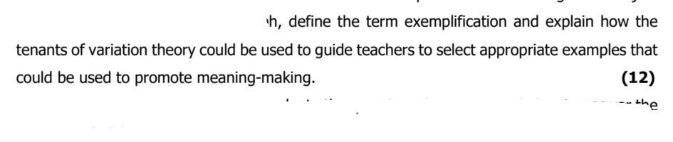 Solved ih, define the term exemplification and explain how | Chegg.com