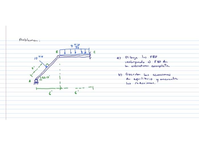 Solved a) draw the FBD including the complete structure of | Chegg.com