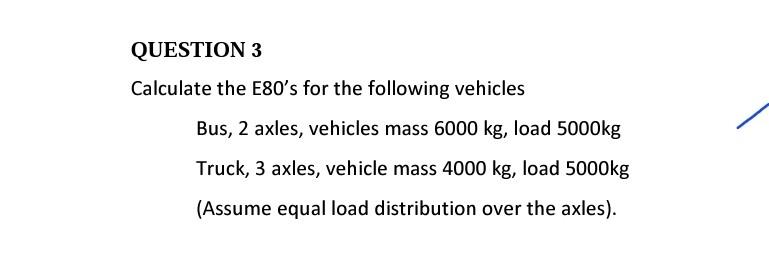 Solved QUESTION 3 Calculate the E80's for the following | Chegg.com