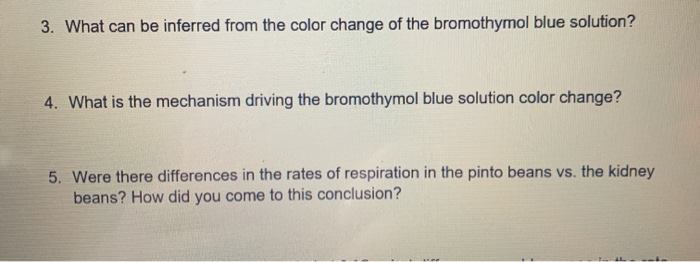 Solved Styles Table 2: Bromothymol Blue Color Change Over | Chegg.com