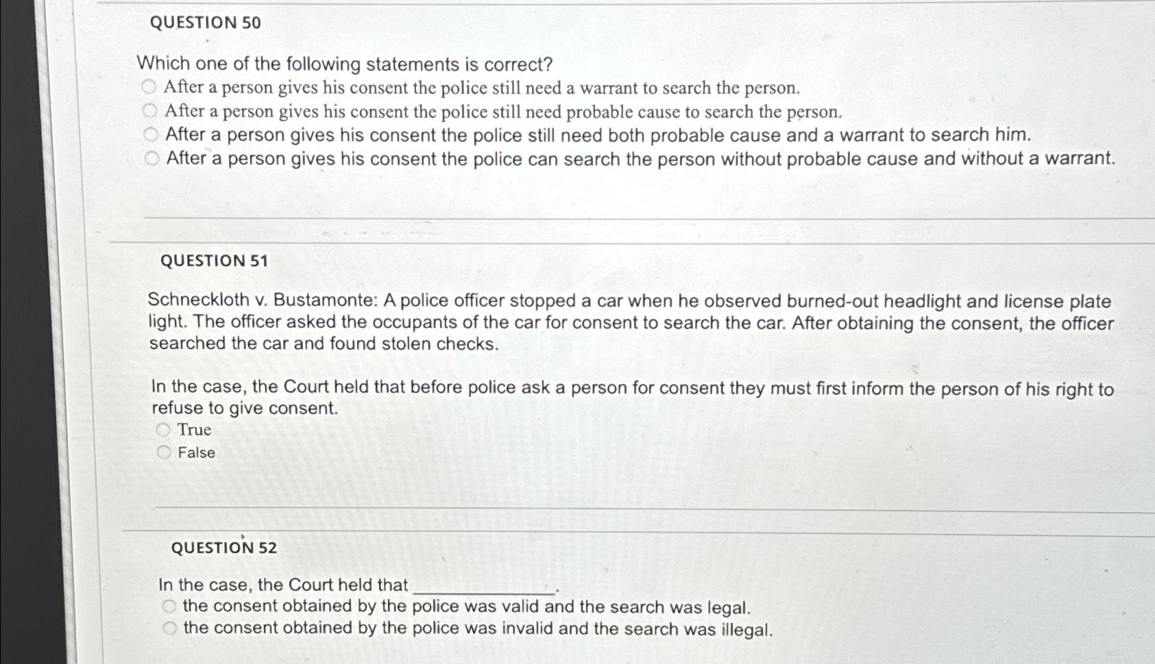 Solved QUESTION 50Which one of the following statements is | Chegg.com