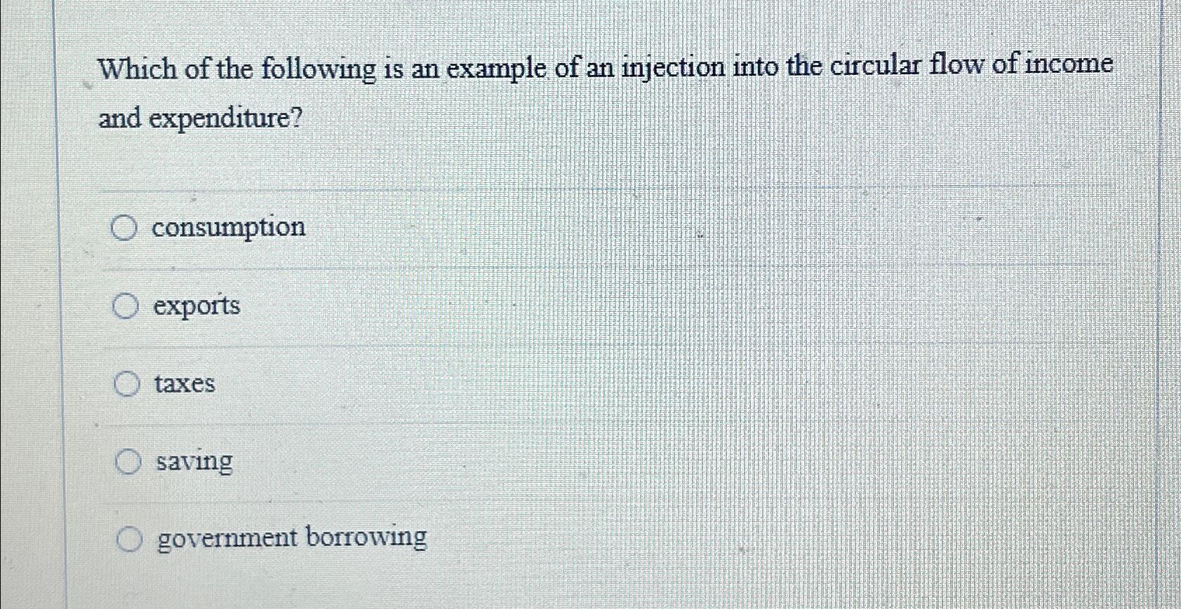 Solved Which of the following is an example of an injection | Chegg.com