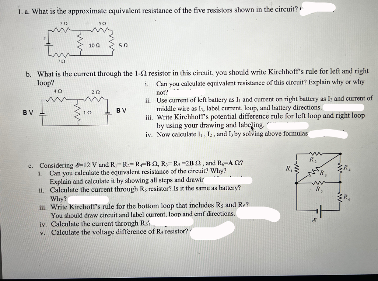 Solved a. ﻿What is the approximate equivalent resistance of | Chegg.com