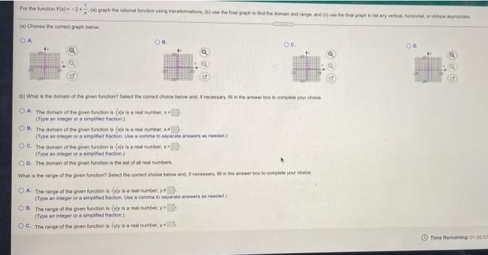 Solved For the function F) = -27 praph a rational function | Chegg.com