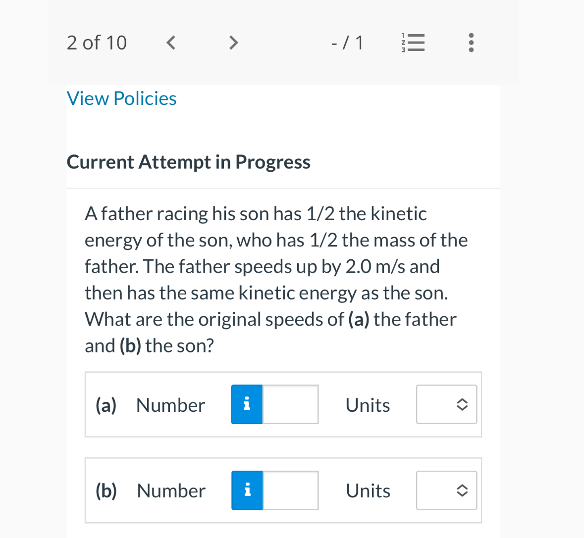 Solved 2 ﻿of 10-13vdots-=,vdotsView PoliciesCurrent Attempt | Chegg.com