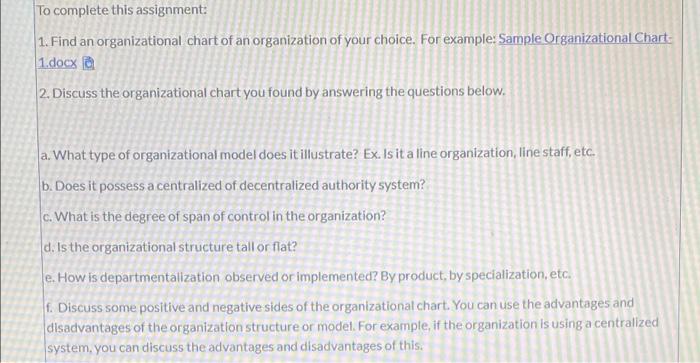 Solved To complete this assignment: 1. Find an | Chegg.com