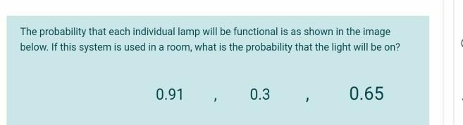 Solved The probability that each individual lamp will be | Chegg.com