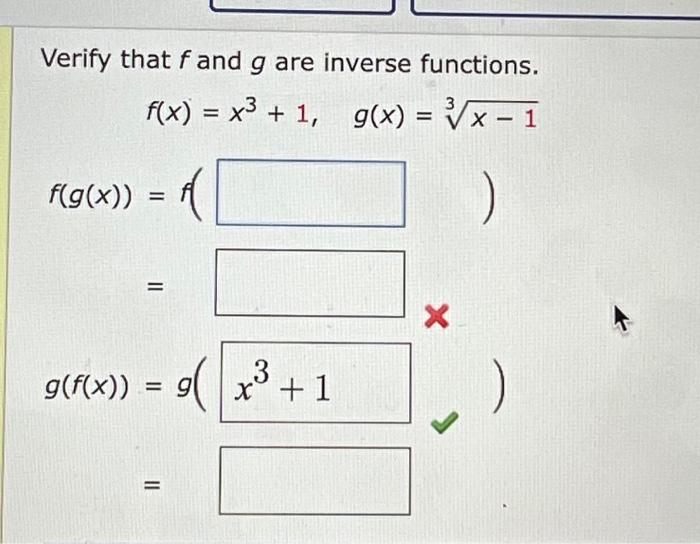 Solved Verify that f and g are inverse functions. | Chegg.com Solved Verify that f and g are inverse functions. | Chegg.com