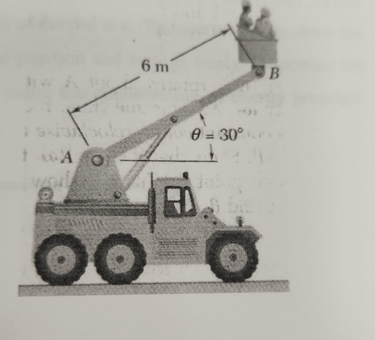 Solved Q4) At the instant shown the bucket truck is moving | Chegg.com