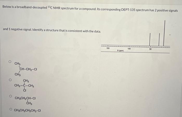 Solved Below is a broadband-decoupled 13C NMR spectrum for a | Chegg.com