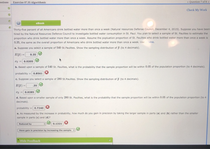 Solved estions Exercise 07.35 Algorithmic Question 7 of 8 | Chegg.com