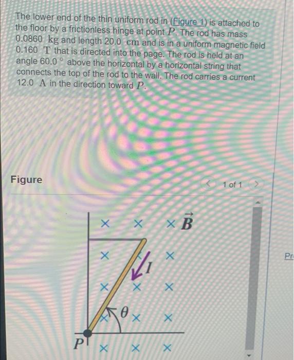 Solved The lower end of the thin uniform rod in (Figure 1) | Chegg.com