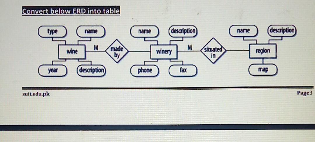 Solved Convert below ERD into table type name name | Chegg.com