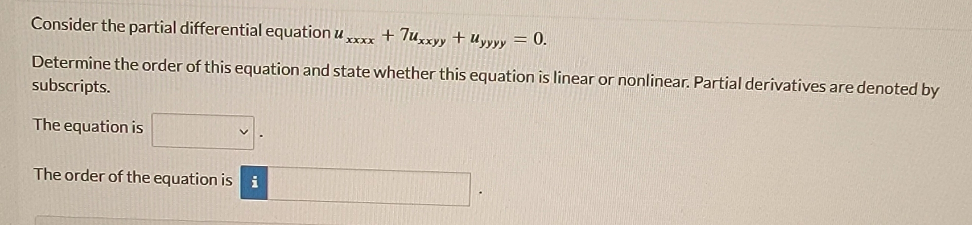 Solved Consider the partial differential equation | Chegg.com