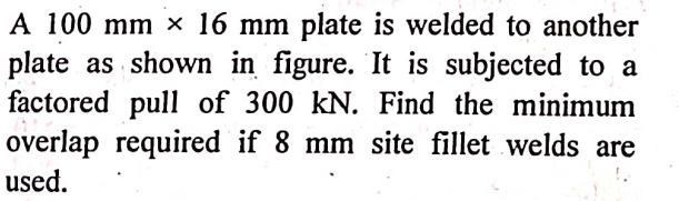 A 100mm×16mm ﻿plate is welded to anotherplate as | Chegg.com
