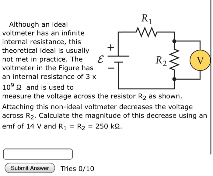Solved R₂ Z Although an ideal voltmeter has an infinite | Chegg.com